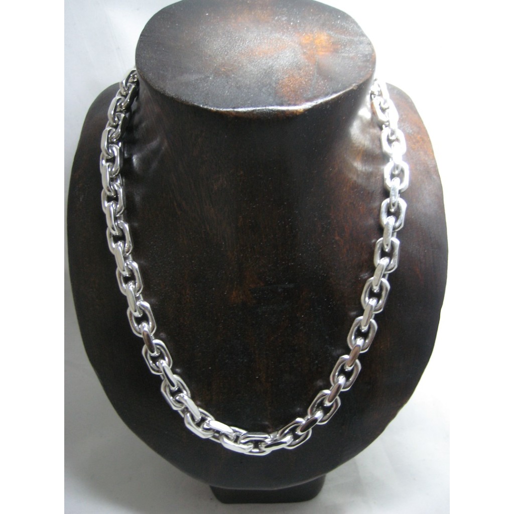 Silver Anchor Chain Necklace 10mm 50-60cm 177-221g