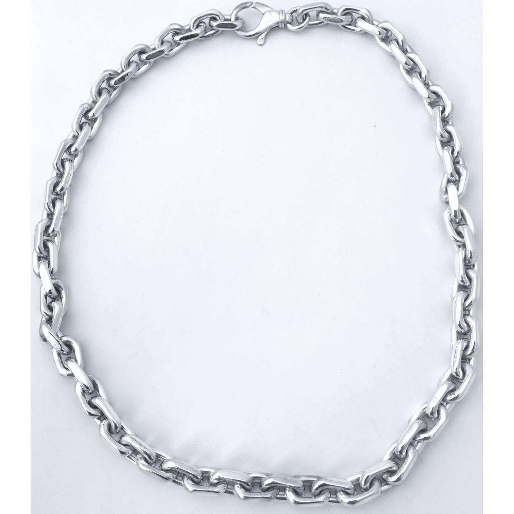 Silver Anchor Chain Necklace 10mm 50-60cm 177-221g